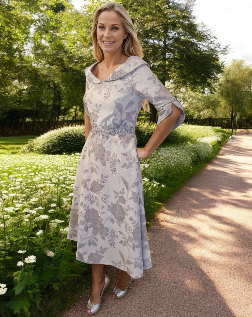 Lizabella Silver 2370 | Mother of the Bride Dress | Wedding Guest